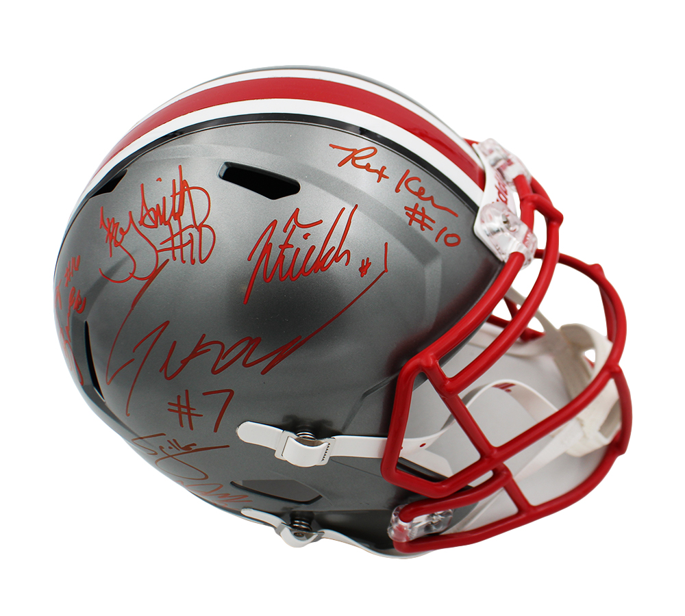 Multi-Signed Ohio State Buckeyes Speed Full Size Flash NCAA Helmet with ...