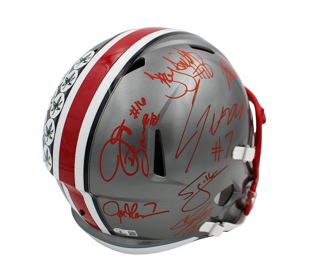 Multi-Signed Ohio State Buckeyes Speed Full Size Flash NCAA Helmet with ...