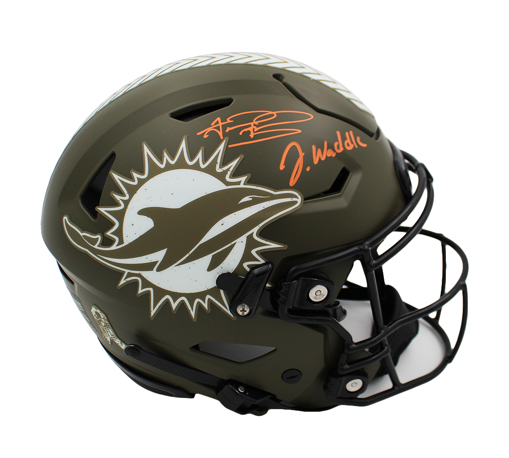 Tua Tagovailoa and Jaylen Waddle Signed Miami Dolphins Speed Flex ...