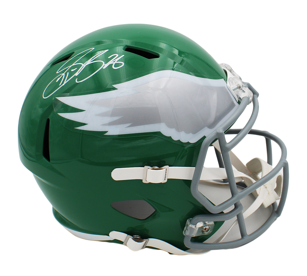 Saquon Barkley Signed Philadelphia Eagles Speed Full Size Kelly Green ...