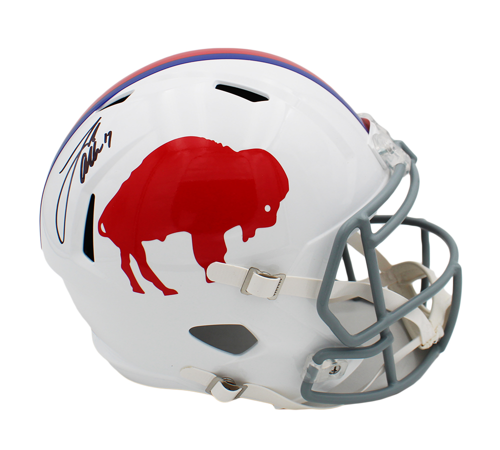 Josh Allen Signed Buffalo Bills Speed Full Size Throwback White 65-73 ...