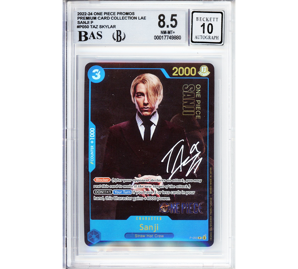 Taz Skylar Signed One Piece Sanji Live Action Edition P-050 Graded 8.5 ...
