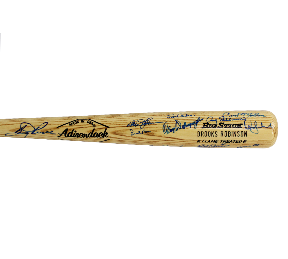 Multi-Signed Baltimore Custom Adirondack Brooks Robinson Blonde Bat ...