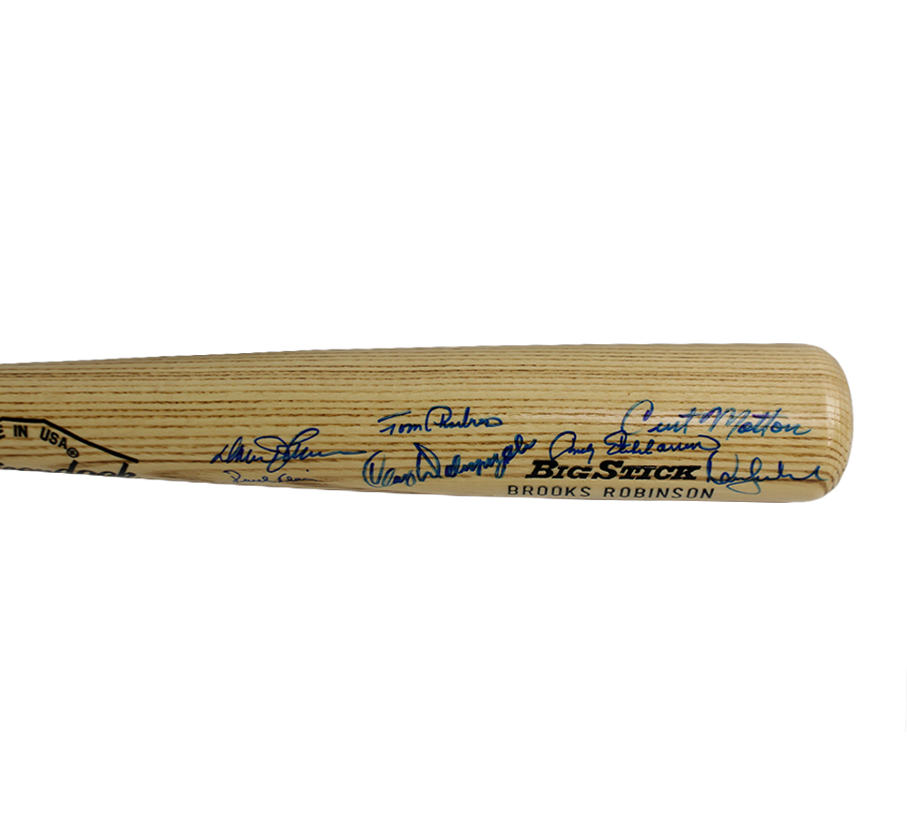 Multi-Signed Baltimore Custom Adirondack Brooks Robinson Blonde Bat ...