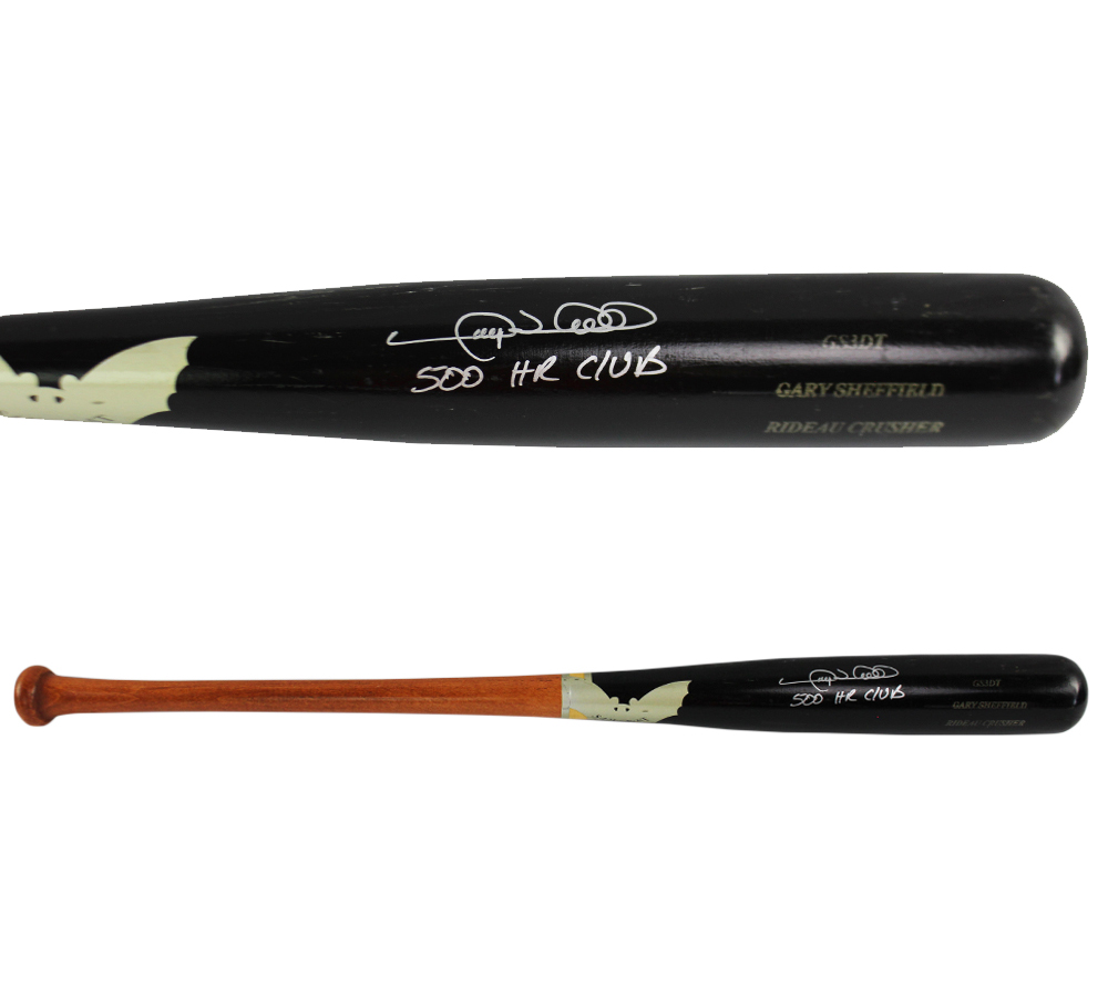 Gary Sheffield Signed New York Yankees SAM Black MLB Bat with “500 HR ...