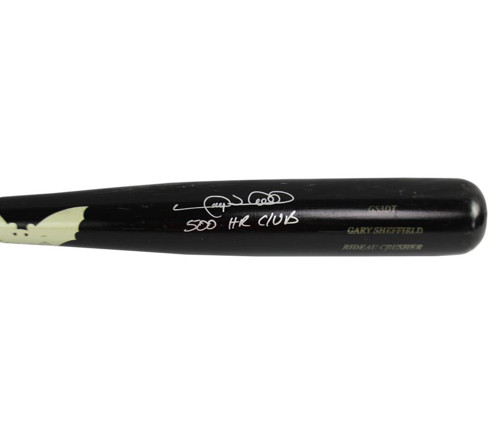 Gary Sheffield Signed New York Yankees SAM Black MLB Bat with “500 HR ...