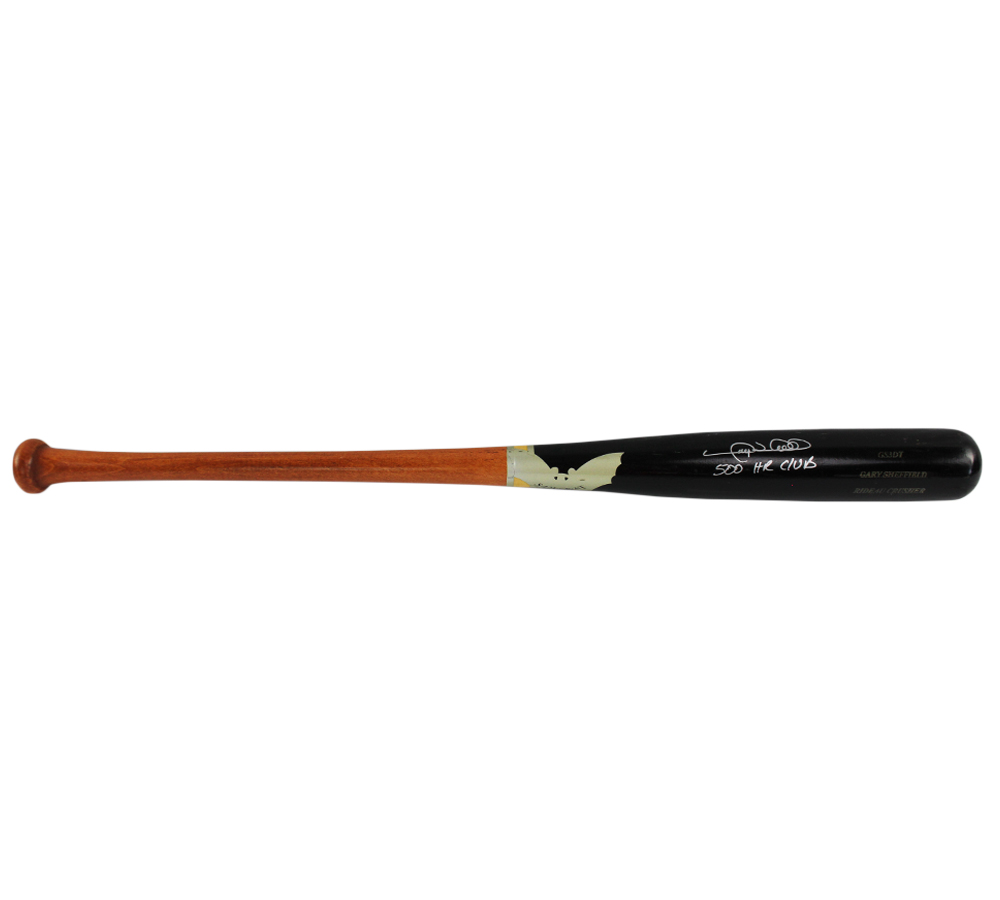 Gary Sheffield Signed New York Yankees SAM Black MLB Bat with “500 HR ...